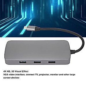 Sanpyl 10 in 1 USB C Hub, 1x4K HD Multimedia Interface 1xUSB C PD 1xAUDIO 3.5mm 1xVGA 1xRJ45 1xUSB3.0 2xUSB2.0 1xSD 1xTF Card Reader, for USB C Laptops and Other Type C Devices