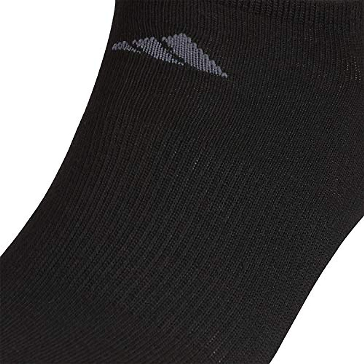 adidas Men's Superlite No Show Socks (6-Pair), Black-nightGreySpaceDye/White|Black/Onix, Large