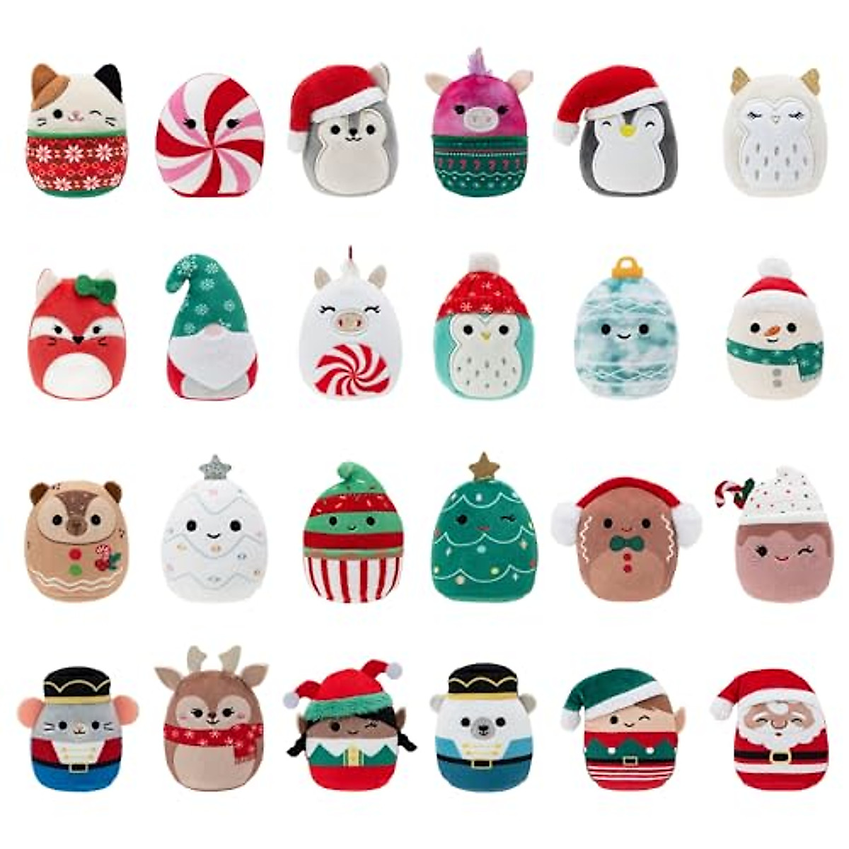 Squishville by The Original Squishmallows Holiday Calendar - 24 Exclusive 2” Festive Squishmallows - Seasonal Toys for Kids and Preschoolers - Ages 3+