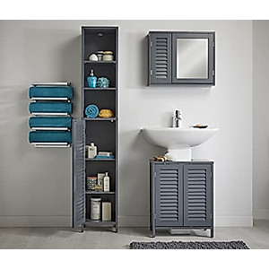 House & Homestyle Holder, Wall Mountable 5 Tier Hanging Towel Storage Rail/Rack for Bathroom, En Suite or Toilet, H 57cm x W 31cm x D 15cm, Chrome Silver