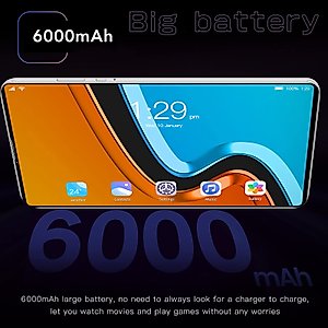 Jiawu Tablet 7 Inch, Android 10.0 Tablet, 1960x1080 IPS Screen, 4GB RAM, 32GB Storage, Octa Core Processor, 6000mAh Dual SIM Dual Standby 5+8MP Dual Camera Tablet, WiFi, Bluetooth, Blue