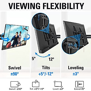 Mounting Dream Long Arm TV Wall Mount for 37-75 Inch TV, Corner TV Wall Mount with 32” Long Extension, Full Motion TV Mount Swivel & Tilt, Fits Max VESA 600x400mm,100 lbs, 16”,18”,24” Studs MD2285-LA