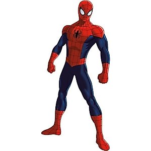 12 Inch Ultimate Spiderman Standing Decal Spider Man Removable Peel Self Stick Adhesive Vinyl Decoration Wall Sticker Art Kids Room Home Decor Boys Children Nursery Baby 5x12 Inch Tall