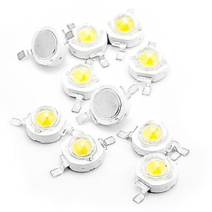 CHANZON 10 pcs High Power Led Chip 3W Warm White 3000K - 3500K (Input 600mA - 700mA / DC 3V - 3.4V / 3 Watt) Super Bright Intensity SMD COB Light Emitter Components Diode 3 W Bulb Lamp DIY Lighting