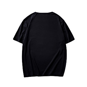 SOLY HUX Men's Graphic Tees Letter Print Vintage T-Shirts Short Sleeve Crewneck Casual Summer Tee Top Black Car Graphic L