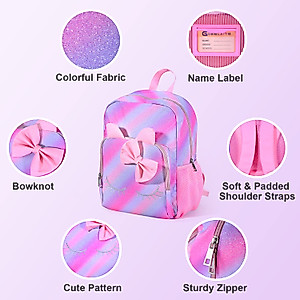 Gormlaith Backpack for Girls, Unicorn Rainbow Kids Backpack, Lightweight Cute Toddler School Backpack, Pink Book Bags for Girls, Kindergarten Preschool Backpack for Girls, Lunch Box Carry Bag
