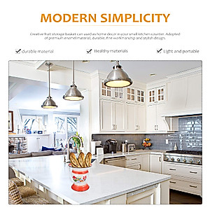 Hemoton Metal Baskets 1pc Fruit Basket Desktop Enamel Toilet Child White Baskets