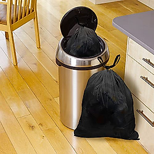 YIHATA 13 Gallon Trash Bags Drawstring Unscented 120 Count Trash Bags 13 Gallon Tall Kitchen Trash Bags Wastebasket for Kitchen Office Home Garden Outdoor Traveling Camping Black (Easy to Separate)
