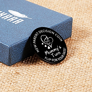 First Father's Day Gifts New Parents Decision Coin Expecting Mother Pregnancy Gift for New Mom Dad First Time Mommy Daddy Christmas Valentines Gift Newborn Baby Announcement for Men Women Double Sided