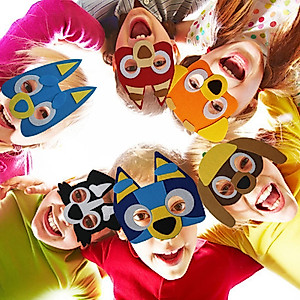 YALARY 21 Packs Puppy Dogs Felt Mask Party Favors for Kids, Blue Puppy Dog Themed Birthday Party Supplies Dress Up Cosplay Birthday Party Masks