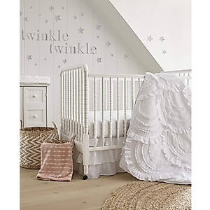 Levtex Baby Skylar Grey Trellis Fitted Sheet, White, Crib Fitted Sheet