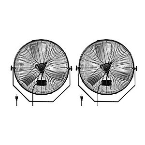 Simple Deluxe 24 Inch Industrial Wall Mount 3 Speed Commercial Ventilation Metal Fan for Warehouse, Workshop, Factory and Basement, Black
