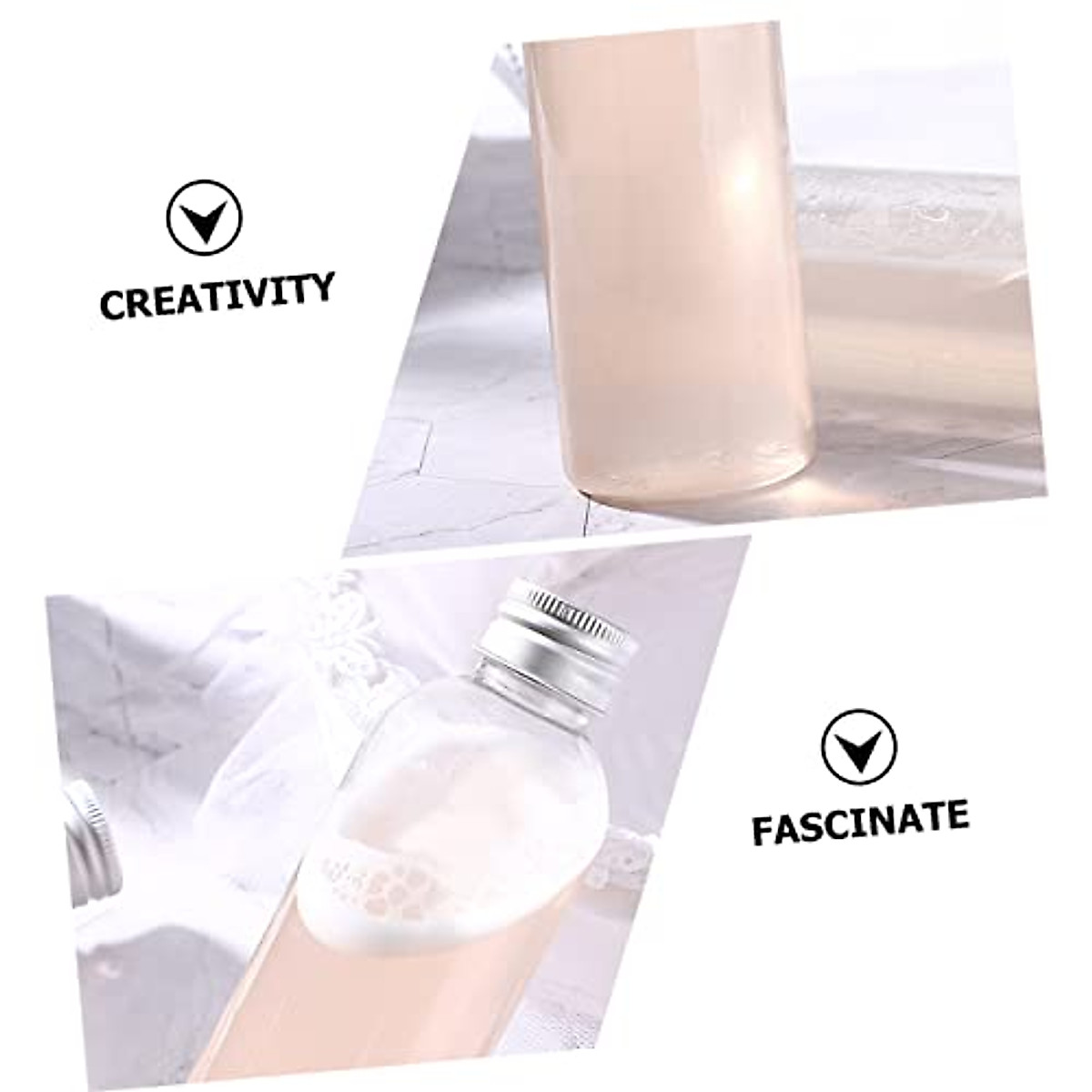 HEALLILY 8pcs Transparent Beverage Bottle Clear Milk with Lids Juice Bottles with Caps Distilled Water Gallons Case/6 Plastic Juice Bottles Drink Container Ordinary Small Empty Bottle