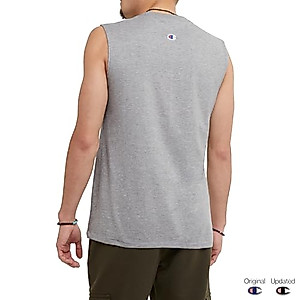Champion Mens Muscle Tank, Classic Graphic Tee, Sleeveless T-shirt For (Reg. Or Big & Tall), Oxford Gray, X-Large US