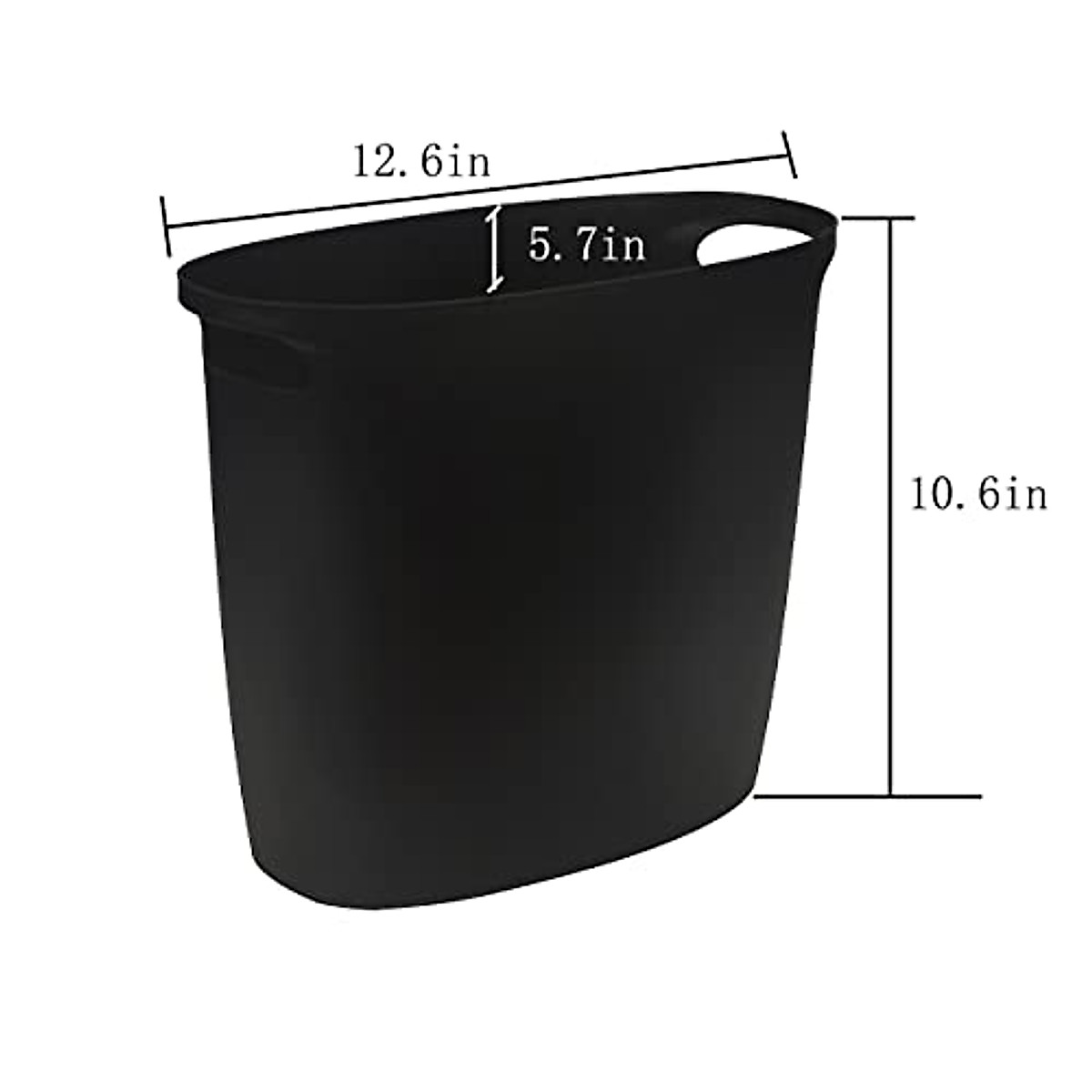 Diyalor 2.6 Gallon Small Trash Can with Handle,Durable Bathroom Wastebasket Garbage Can (Pack of 2, Black)
