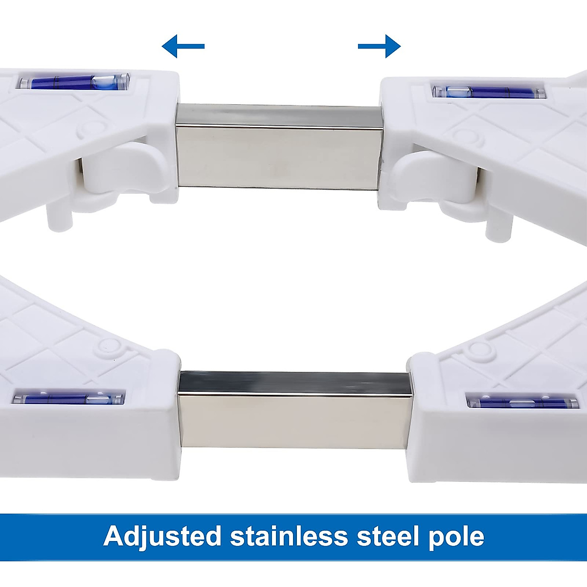 Potlimepan Adjustable Refrigerator Stand, Multi-Functional Furniture Dolly Roller Base for Washing Machine and Dryer