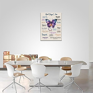 Christian Wall Art Butterfly Pictures Wall Decor Christian Scriptures Inspirational Painting Bible Verse Canvas Prints Modern Artwork Home Decoration for Office Bedroom Living Room 12"x16"