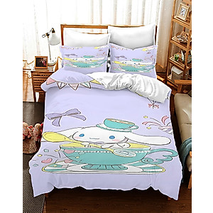 EIANLAI Printed Duvet Quilt Cover Super Bedding Bed Set Cute Dog Soft Comforter Microfiber with Zipper Closure Great Match with Any Home Decor(1 Duvet Cover & 2 Pillowcases)-Twin