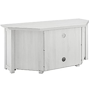 Crosley Furniture Camden TV Stand for 50+ inch TVs, Entertainment Center with Adjustable Storage Shelves, Whitewash