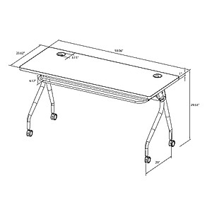 WorkPro® AnyPlace Flip-Top Nesting Training Table, 29-1/2"H x 60"W x 24"D, Light Gray/Silver