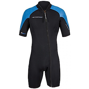 Henderson Men's 3mm Thermoprene Pro Front Zip Shorty Wetsuit, Black/Blue, 6XL