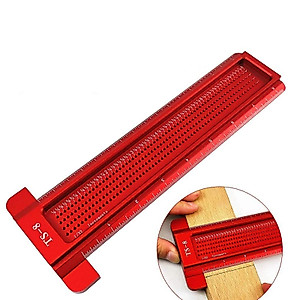YWNYT Woodworking Scriber, Multifunction Woodworking Aluminum Alloy Measure Ruler for Carpenter (Large)