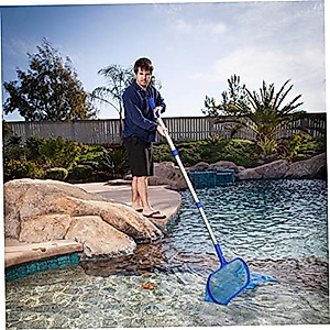 Eioflia Garden Pond Pool Leaf Skimmer Swimming Pool Cleaning Net Fountain Fish Tank Pool Leaves Fine Mesh Net Telescopic Pole Leaf Skimmer for Swimming Pool Tubs Spa