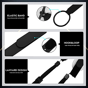 (1 Pair) Orzero Adjustable Hand Grip Straps Accessories for Quest 2 VR Gaming Headset Controller, Handle Dropping Prevention - Black