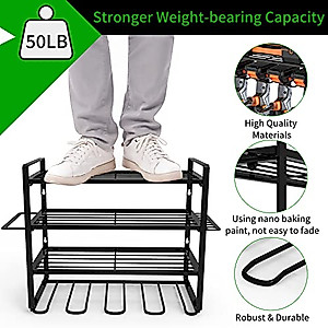 Jubilin Power Tool Organizer Wall Mount, Heavy Duty Cordless Power Tools Holder, Garage Tool Organizer and Storage, Practical Power Tool Storage Rack, Perfect for Father's Day - 4 Layers, Black