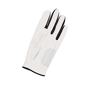 PGA TOUR Men's SwingSoft Synthetic Leather Golf Glove for Left Hand, White, Cadet, Worn on Left, Medium