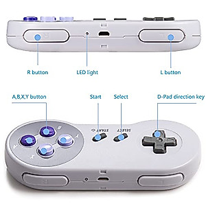2 Pack 2.4GHz Wireless Controller for SNES Original Console, kiwitatá Rechargeable Remote Wireless Gamepad Controller for SNES Super Entertainment System Console-7 Pin Connector