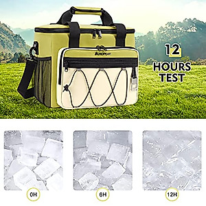 AUROPEAK Cooler Bag 46 Cans Insulated Soft Sided Cooler Collapsible Portable Lunch Cooler Leakproof Cooler Bag for Beach, Picnic, Work, Trip, Travel, Camping, BBQ
