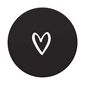 White Heart Love Black PopSockets Swappable PopGrip