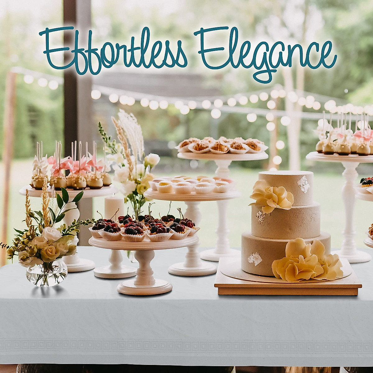 HOUZZKINGZ USA Paper Tablecloths for Rectangle Tables | 54” X 108” – 4 Pack | White Paper Disposable Tablecloth | 3-Ply Premium Paper & Plastic Table Cloths for Parties Disposable