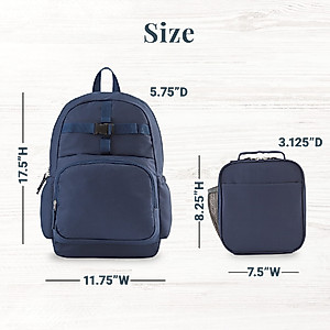 Let's Make Memories Navy Backpack Collection - Personalized Back to School Supplies - Book Bag with Lunchbox - Blue Camo Design