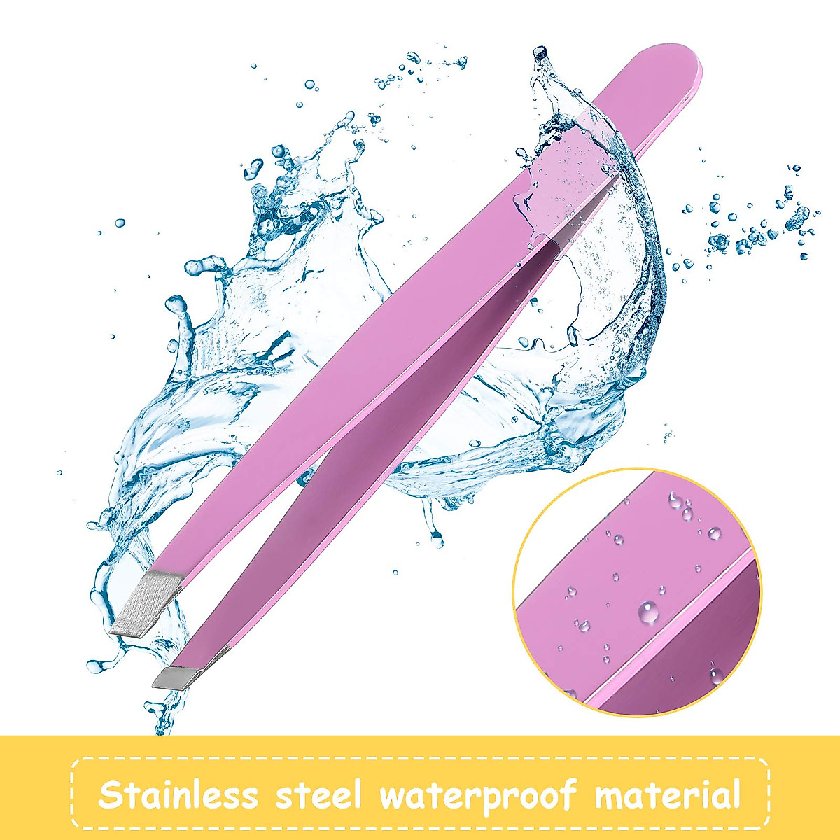 16 Pieces Slanted Tweezers, Eyebrow Slanted Tip Tweezers Precision Stainless Steel Eyebrow Tweezers for Eyebrows, Ingrown Hair, Facial Hair and Lash Extension (Orange, Purple, Blue, Yellow)