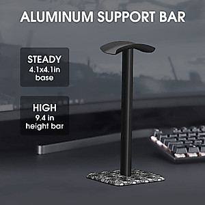FEIYING Headphone Stand Headset Stand, Headphones Holder, Aluminum Support & Protective Headrest Gaming Headset Holder Hanger Hook Stands Accessories for Desk