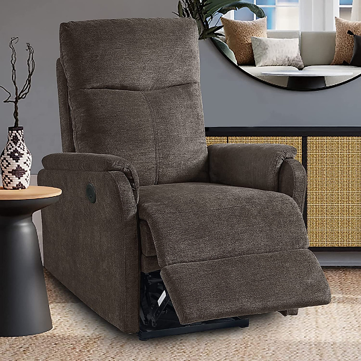 BCPHOME Electric Power, Small Recliners on Clearance,Living Room Single Sofa, Home Theater Seating with USB Port,Ergonomic Lounge Chair,Brown