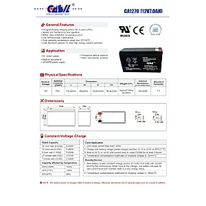 Casil 12v 7ah Deep Cycle Battery - 12v 7ah 20hr Battery AGM for Alarm System, UPS, Ride On Toys, and ADT Alarm System - Compatible with NP7-12, 6-DW-7, Johnlite, and Bateria 12v 7ah Models
