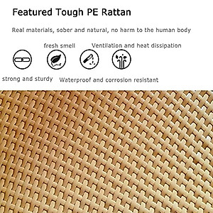 ENPAP Rattan Woven Serving Tray Floating Breakfast Table Serving Buffet Round Tray Drink Holders for Swimming Pool Beach Party Refreshment Durable Foam UV Resistant (Color : Brown, Size : 80cm)