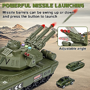 UNIH Army Tank Toy Set Bundle with Transport Cargo Airplane Toy Set, Military Toys Playset with Solidier Men and Mini Diecast Car Vehicles, Birthday Gift for Kids Toddler Boys 2 3 4 5 6 7 Years Old