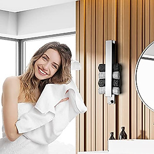 Towel Holder for Bathroom Wall, Stainless Steel Towel Rack Wall Mounted Bath Towel Holder Bathroom Towel Storage Towel Shelf for Rolled Bath Towels Hand Towels Washcloths in Bathroom Camper