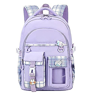 Girls Backpacks 15.6 Inch Laptop School Bag College Backpack Travel Daypack Large Bookbags for Teens Girls College Women Students (Purple)