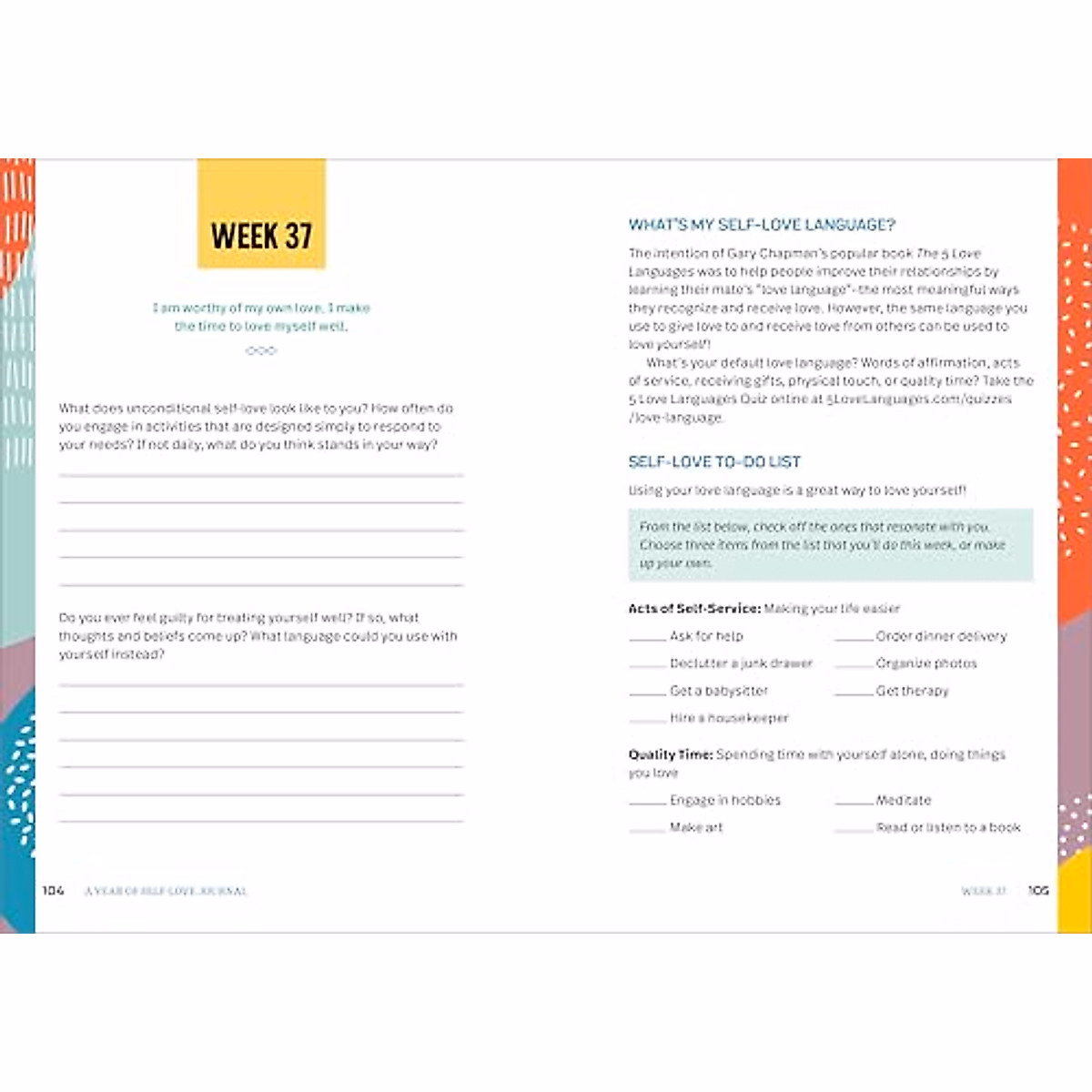 A Year of Self Love Journal (A Year of Reflections Journal)