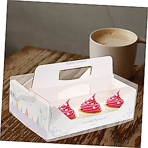 Baluue Muffin Container 10pcs Cupcake Boxes Cupcake Cake Box Mini Muffin Cake Containers Dessert Containers Mini Cupcake Packaging Containers Paper Cupcake Carrier Pie
