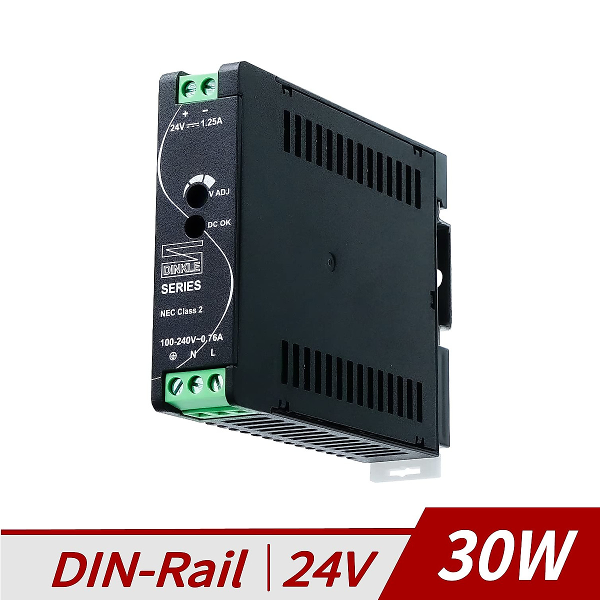Dinkle Din Rail Power Supply 240W 24Vdc,10A, 1 Single-Phase, 0165N-24V240W1ACQ