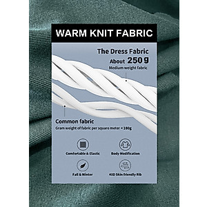 Women Ladies Fall Knit Cotton Long Sleeve Work Casual Midi Knee Dress Gray XL