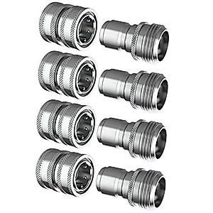 ESSENTIAL WASHER Garden Hose Quick Connect Hose Fittings - 3/4 Inch Stainless Steel Water Hose Quick Connect Set - Garden Hose Connector Set, Pressure Washer Adapter, Great For RV or Pressure Washer