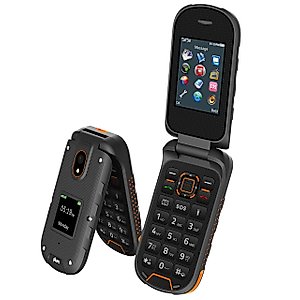Plum RAM Plus 4G Volte Unlocked Rugged Flip Phone 2022 Model ATT, Tmobile, Speed Talk, Consumer Cellular- Orange