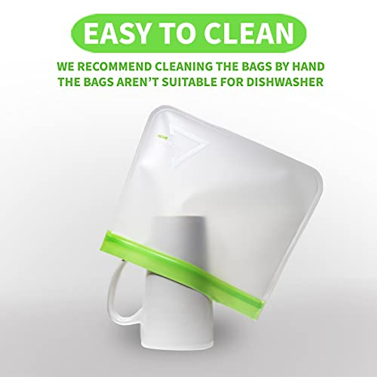 12 Pack Food Storage Bags - Durable & Reusable Food Storage Bags with Zipper Closure - BPA Free, & Leak Proof Zip Lock Bag for Sandwiches, Snacks, Gallons - Size 8.66" x 8.66" safe